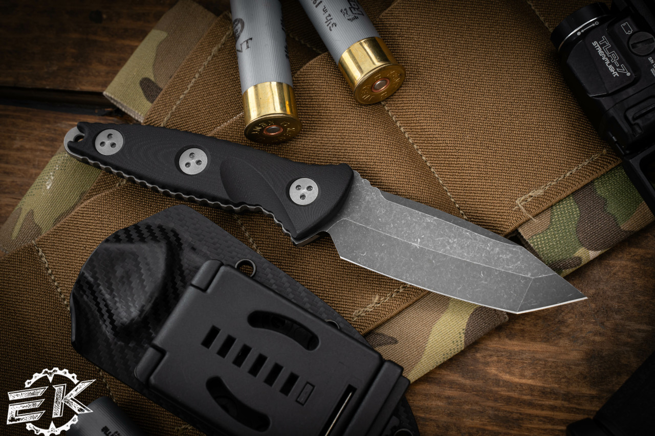 Microtech Socom Alpha Mini Fixed Blade Knife Black G10 3.75" Tanto ...