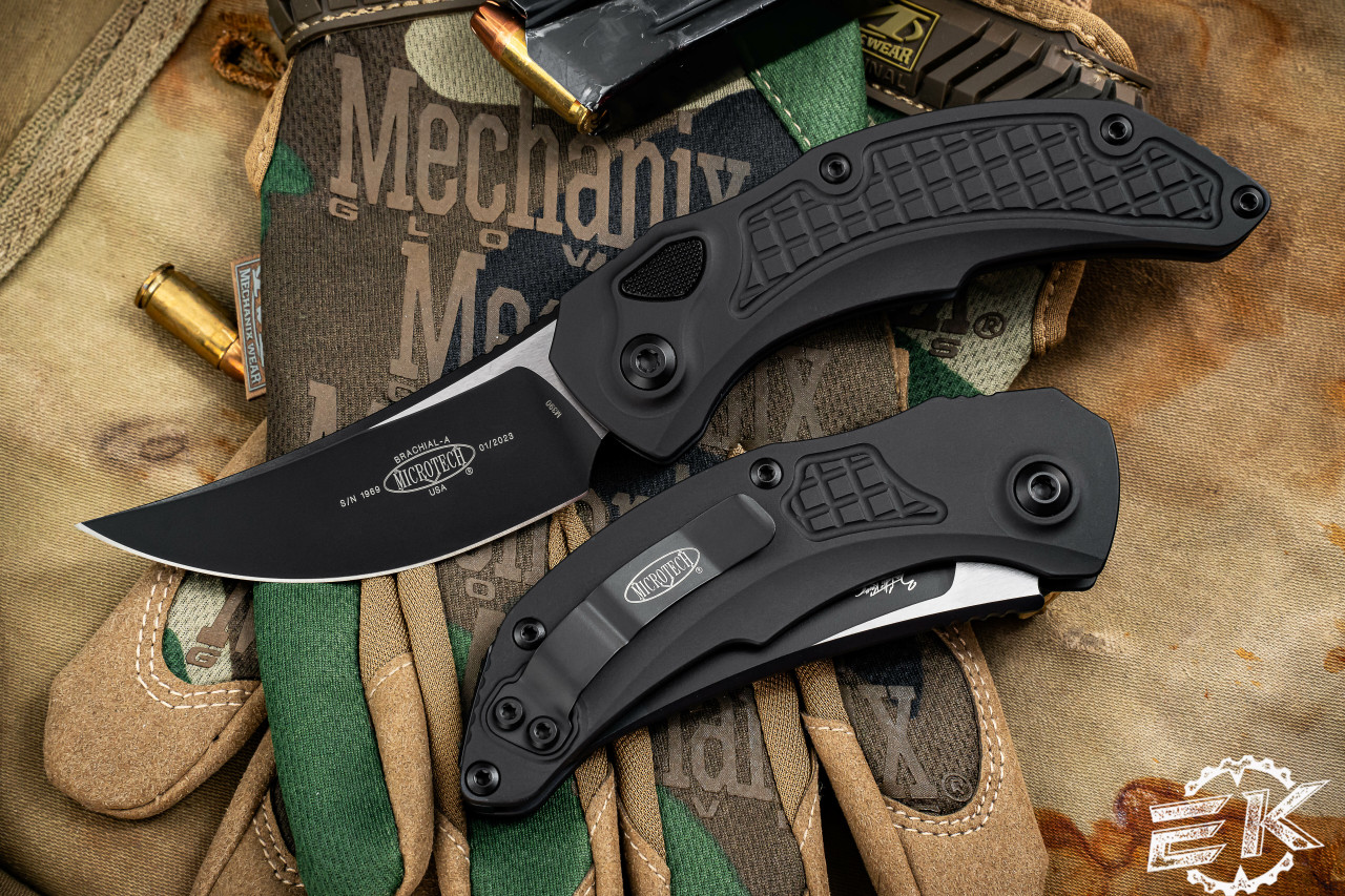 Microtech/Bastinelli "Brachial" Automatic Folding Knife 3.5" Persian ...