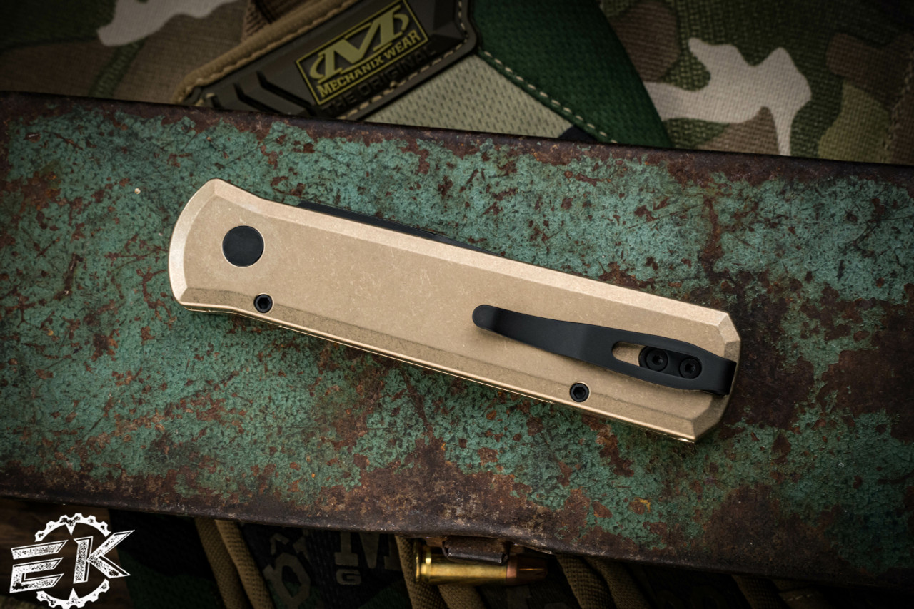 Protech Godson Custom Automatic Knife Bronze W Dark Matter Gold