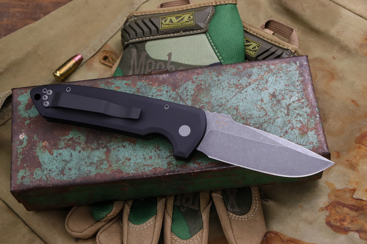Protech Rockeye Automatic Textured Black Auto 33 Acidwash Lg311