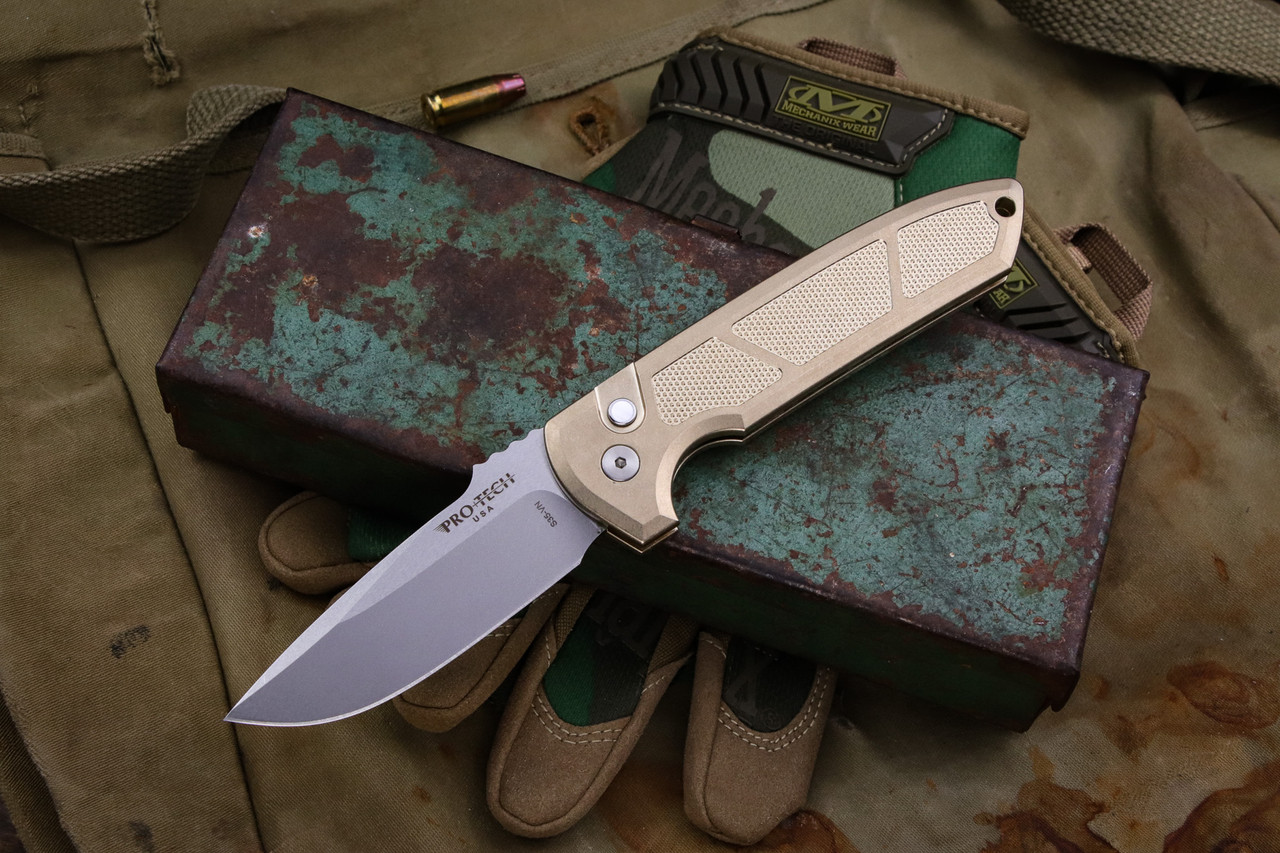 Protech Rockeye Auto Textured Bronze Aluminum 3375 S35vn Stonewash Lg334