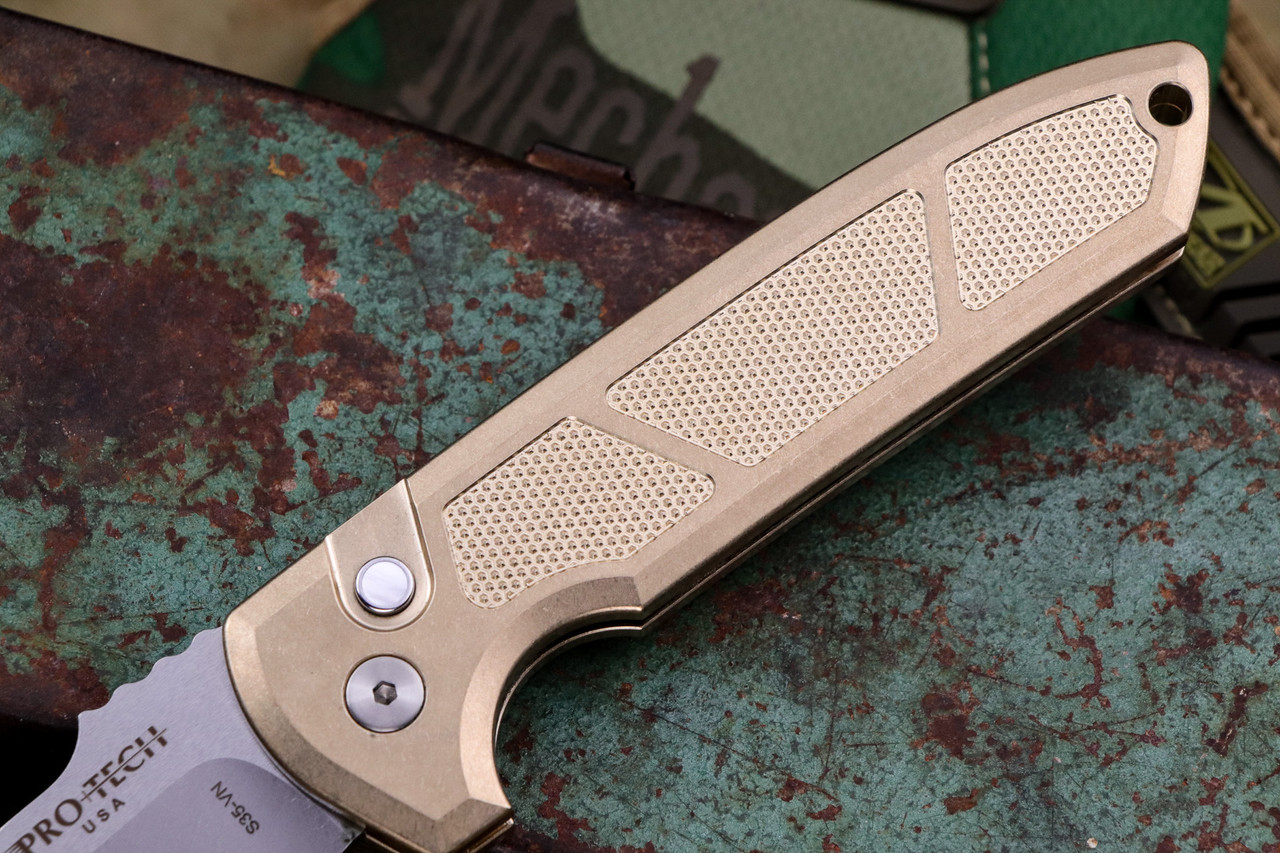 Protech Rockeye Auto Textured Bronze Aluminum 3375 S35vn Stonewash Lg334