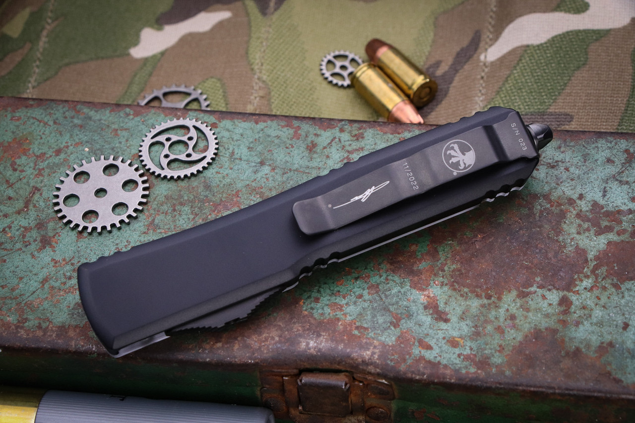 Microtech Ultratech Clear Top Otf Knife 34 Dlc Dagger Serrated 122