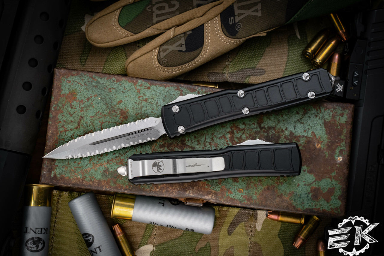 Microtech Ultratech Ii Stepside Otf Automatic Knife 34 Stonewash