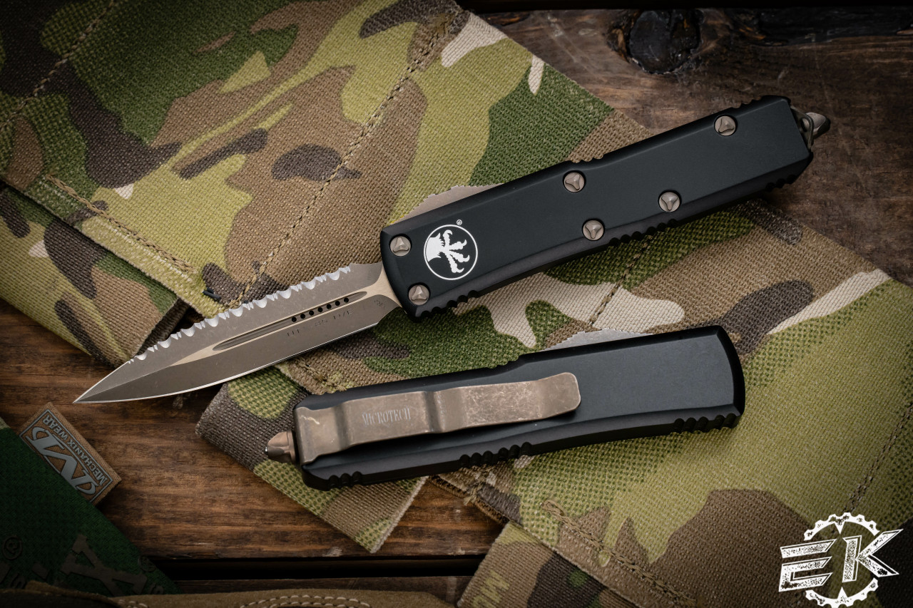 Microtech Utx 85 Otf Automatic Knife 31 Bronze Apocalyptic Dagger