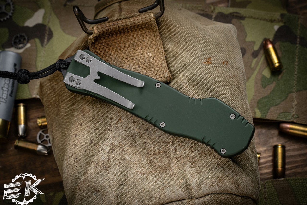 Heretic Knives Hydra Green Otf Knife 36 Se Drop Point Battleworn