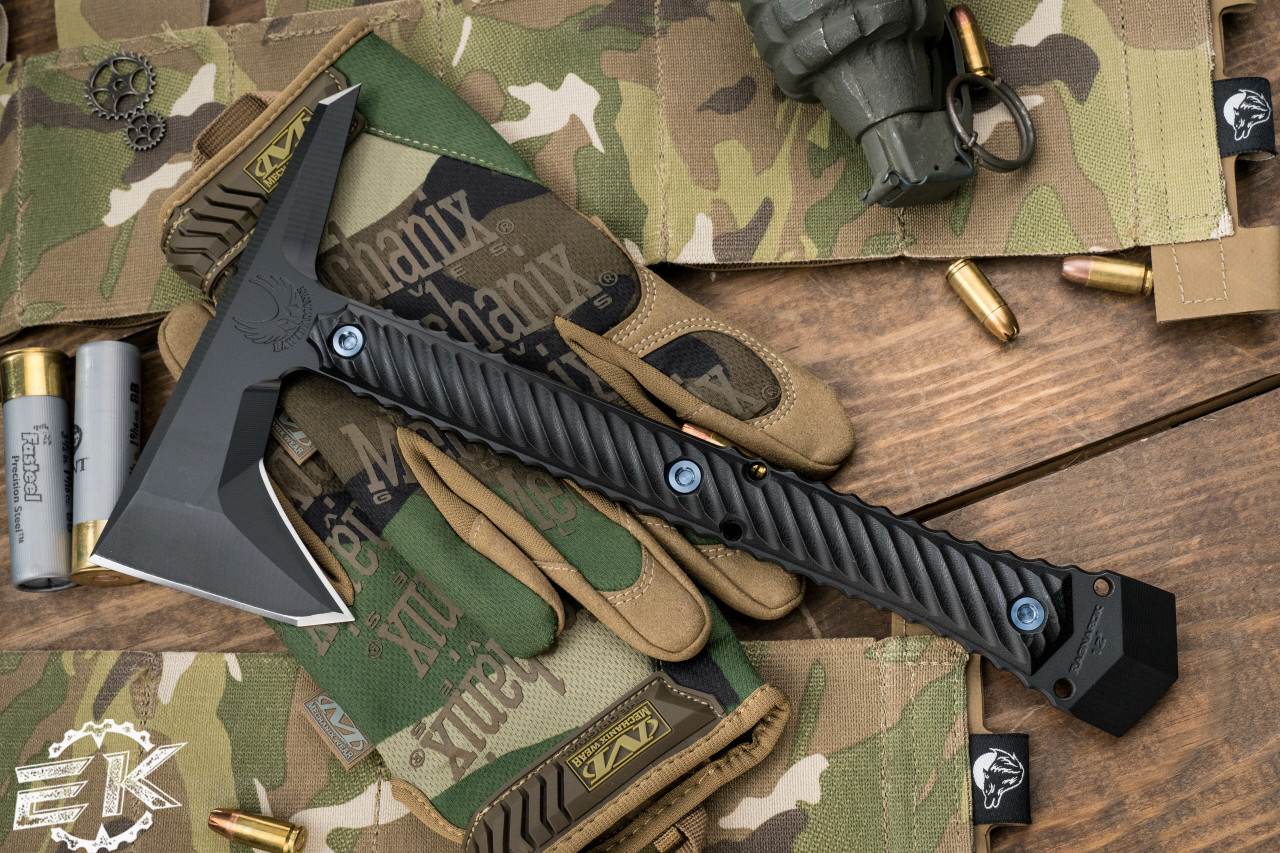 RMJ Tactical Ragnarok 12 Tomahawk Black G10 3.5" 80CRV2 Graphite Black