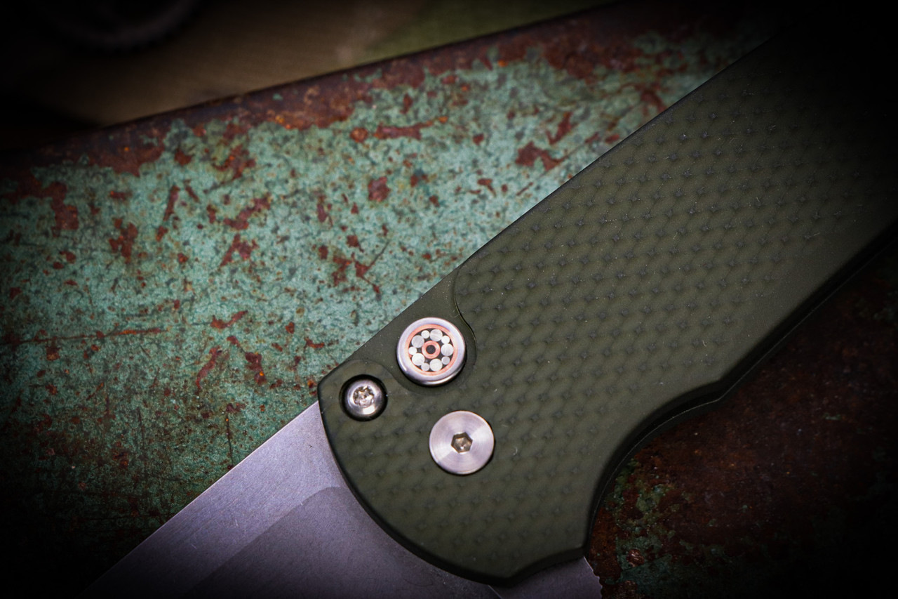 Protech Malibu Green Textured Manual Flipper Knife 325 Magnacut