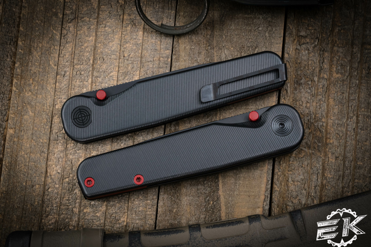 Tactile Knife Co. "Rockwall" Stealth Black/Red Titanium Folding Knife 2 ...