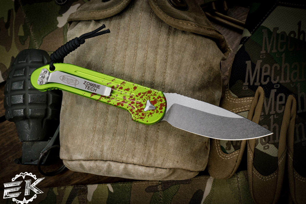 Microtech Ludt Zombie Automatic Folding Knife 34 Stonewash 135 10z 2