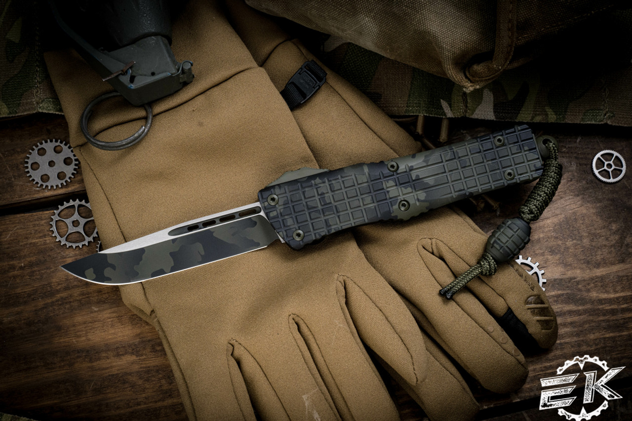 Microtech Combat Troodon Frag OD Camo Cerakote OTF Knife 3.8" Drop ...