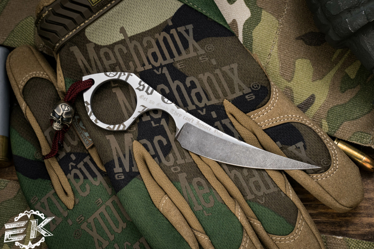 Bastinelli Knives Custom "KARMA" GSG Engraved Satin Polish Handle 2.5 ...