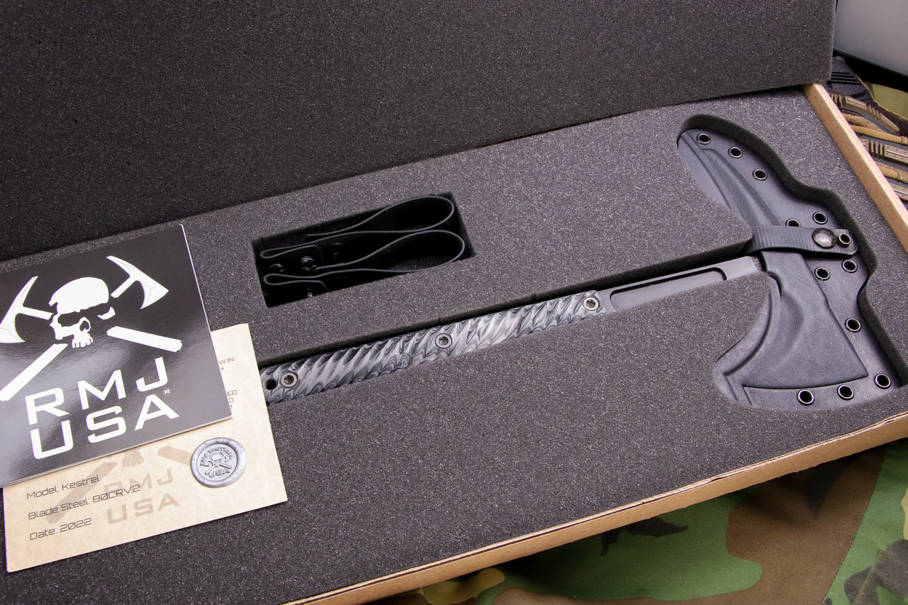 RMJ Tactical Kestrel Black G10 Tomahawk Axe 13" Graphite Black ...