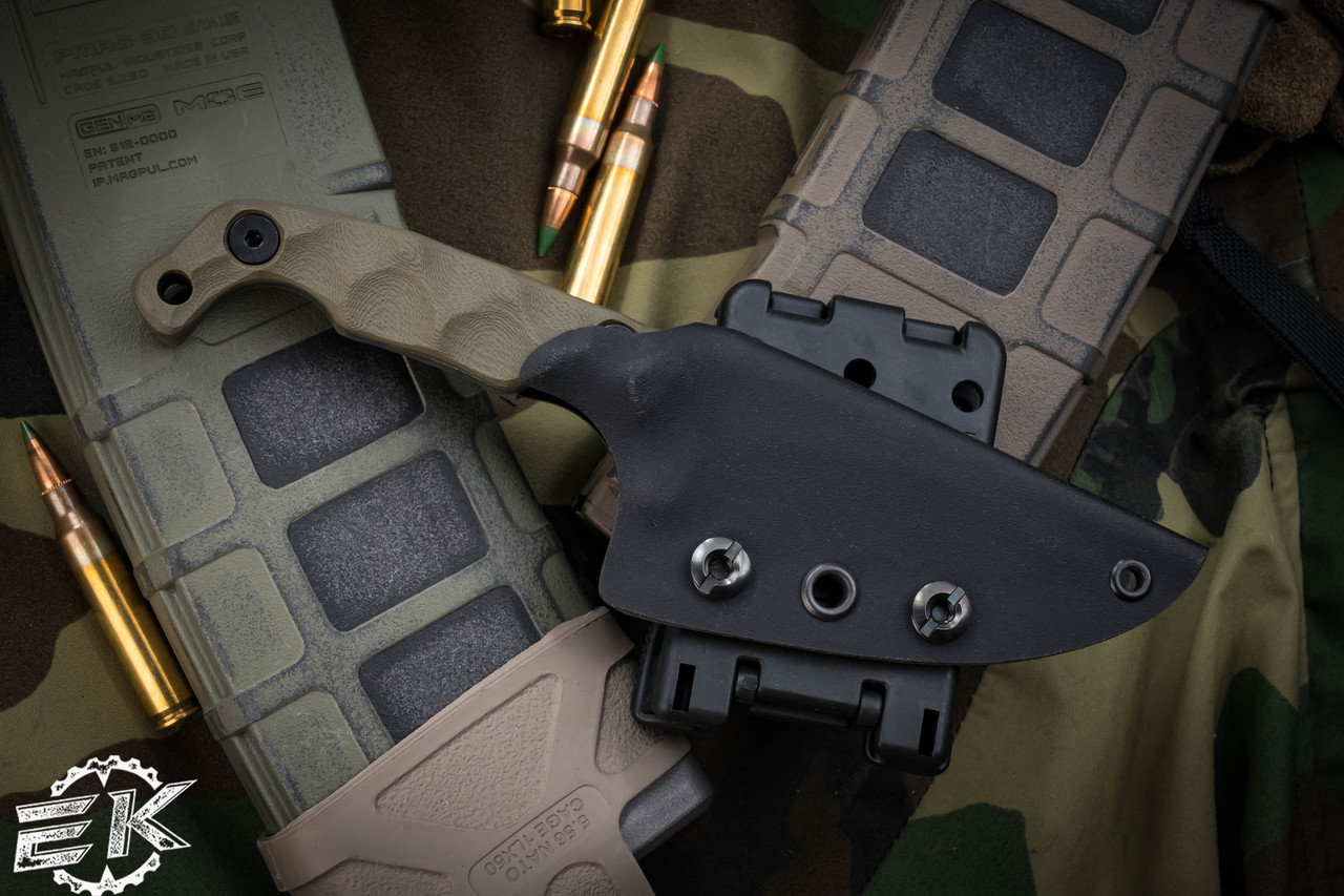 Stroup Knives MINI MOD 1 Fixed Blade Knife OD Green G10 3" Acid Wash ...