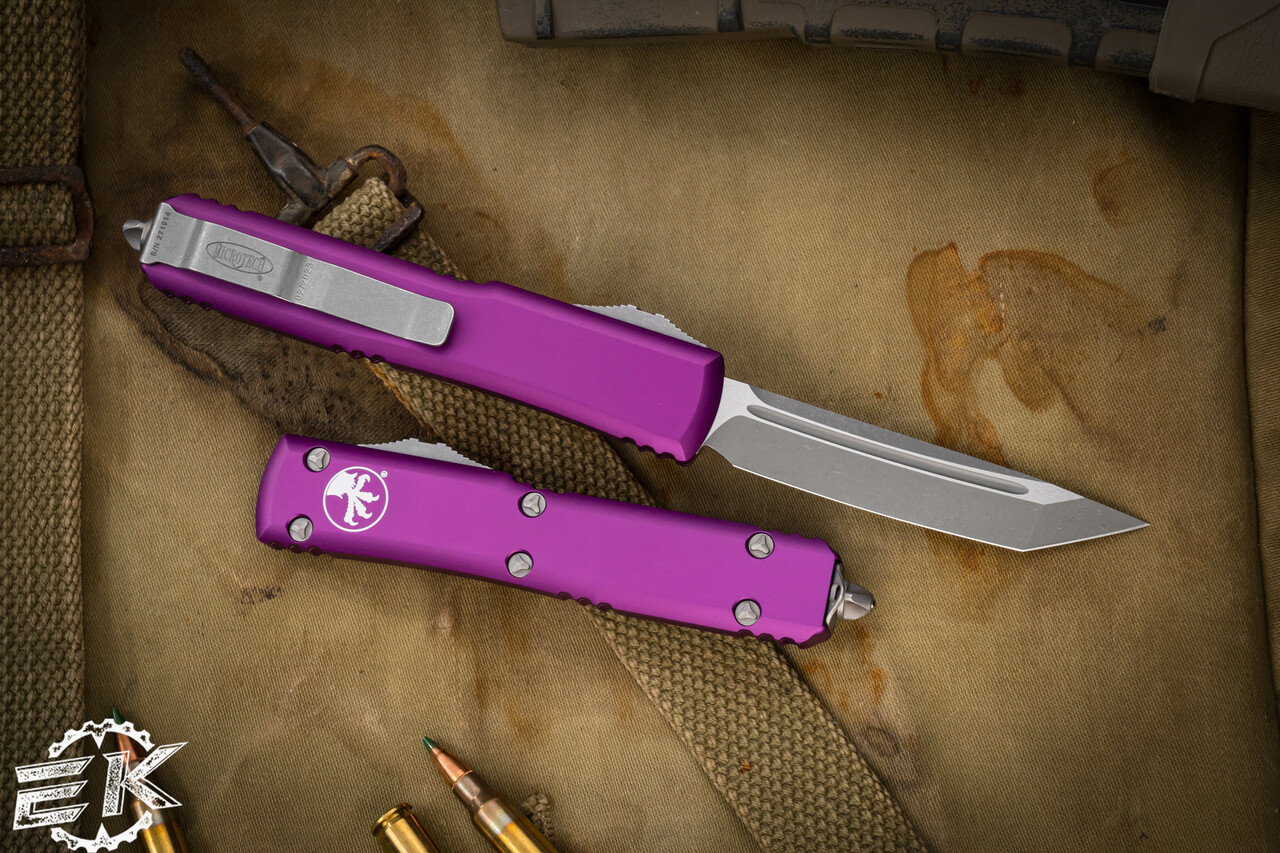 Microtech Ultratech Otf Automatic Knife Violet 34 Tanto Apocalyptic