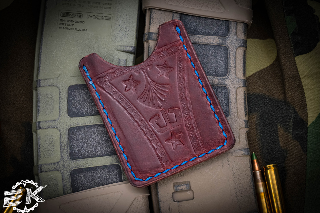 Blackside Customs/Starlingear Wallet Leather Red/Blue Stitched #7
