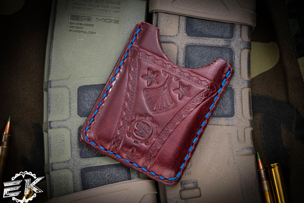 Blackside Customs/Starlingear Wallet Leather Red/Blue Stitched #7