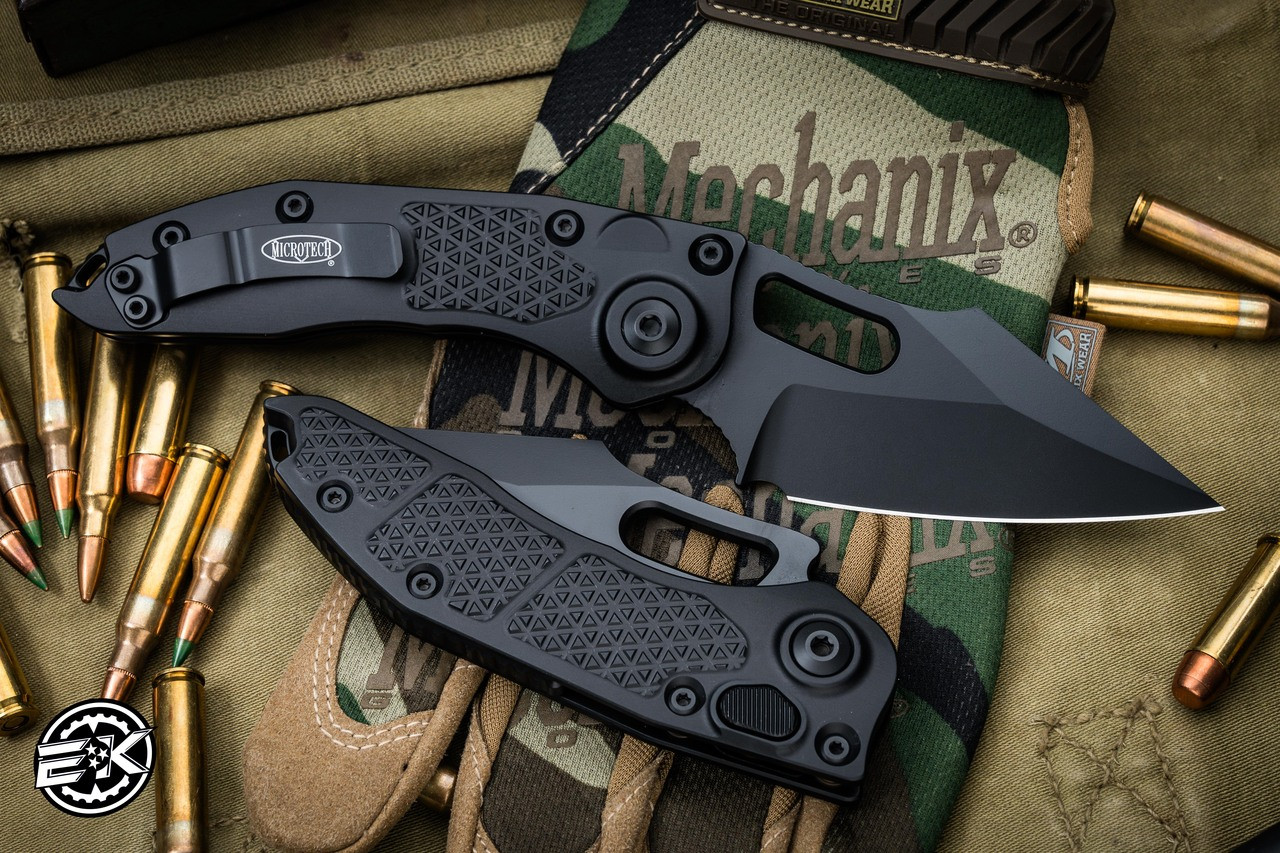 Microtech Stitch Automatic Folding Knife 3.75" M390 Black 169-1T