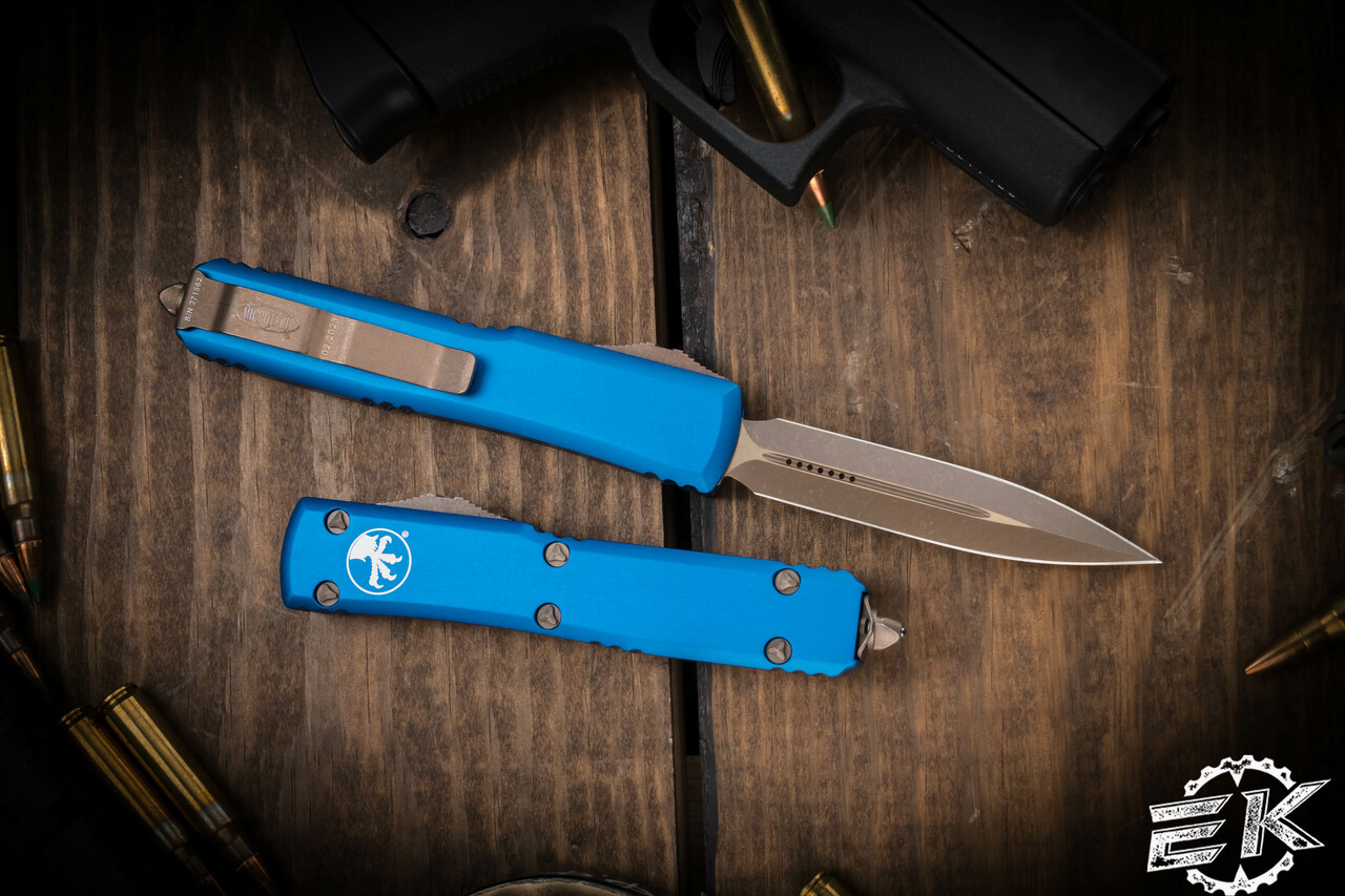 Microtech Ultratech OTF Automatic Knife Blue 3.4" Dagger Apocalyptic ...