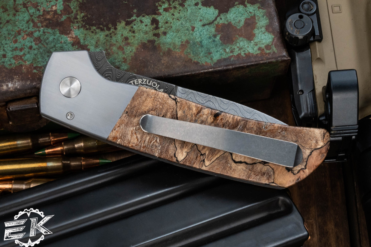 Protech Terzuola Atcf 010 Custom 416 Stainless Steel W Maple Burl