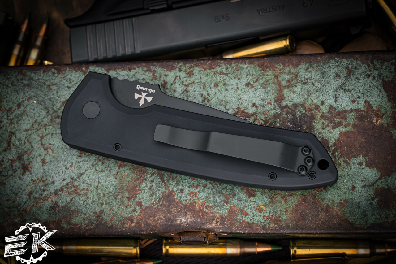Protech Rockeye Automatic Folding Knife Black 34 Dlc Drop Point Lg303 D2
