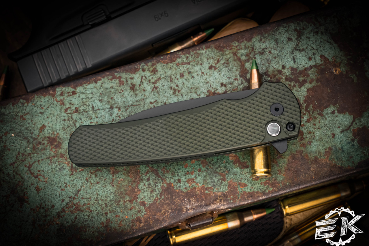 Protech Malibu Manual Flipper Knife Green Textured 325 Magnacut