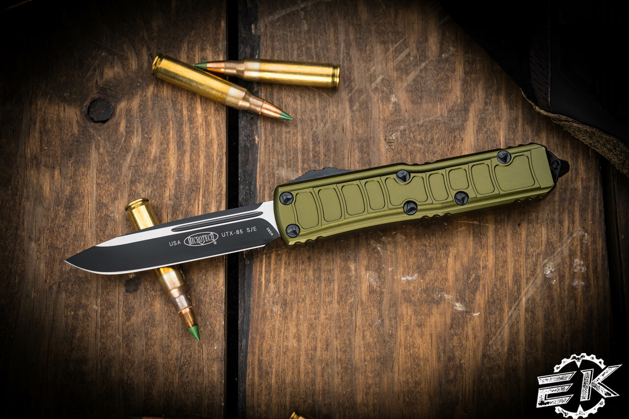 Microtech Utx 85 Ii Stepside Od Green Otf Knife 3 Black Drop Point