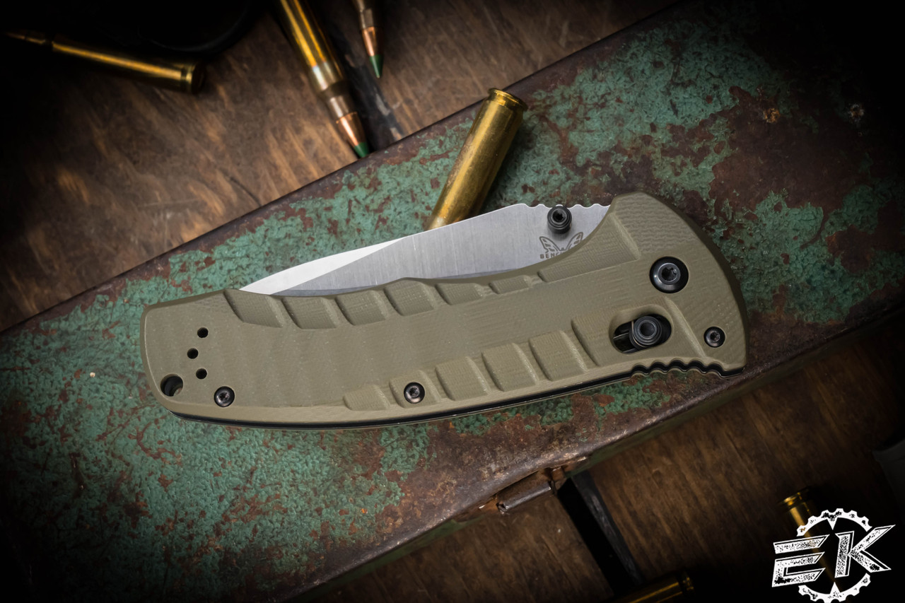 Benchmade Turret AXIS Lock Knife OD Green G10 3.7" 980 (Preowned)