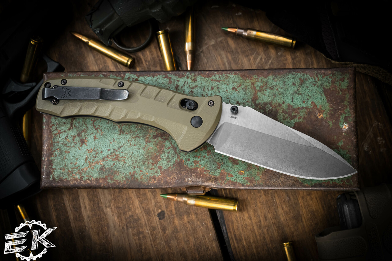 Benchmade Turret AXIS Lock Knife OD Green G10 3.7" 980 (Preowned)