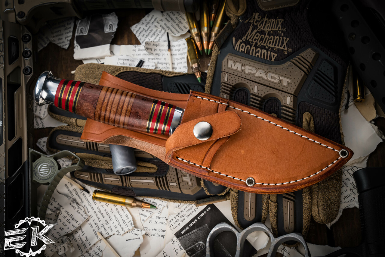 Bark River Trailmate II Fixed Blade Stacked Leather Handle 4.5" Satin ...