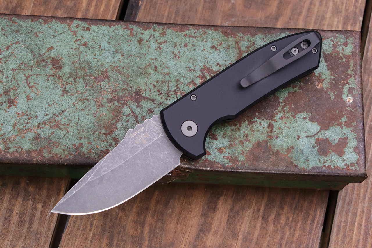 Protech Sbr Left Hand Short Bladed Rockeye Automatic Knife Black 25