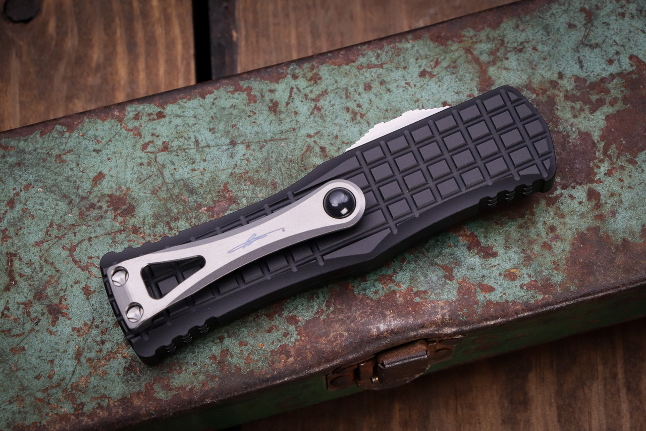 Microtech Hera Frag Otf Automatic Knife Black 3 Drop Point Stonewash