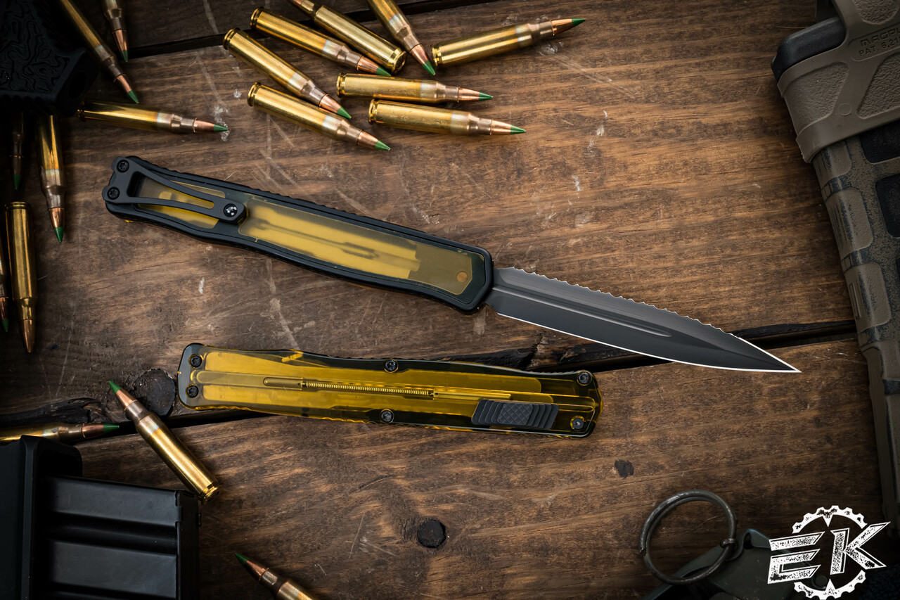Heretic Knives "Cleric 2" OTF Knife Ultem Handle 4.25" Black Dagger ...