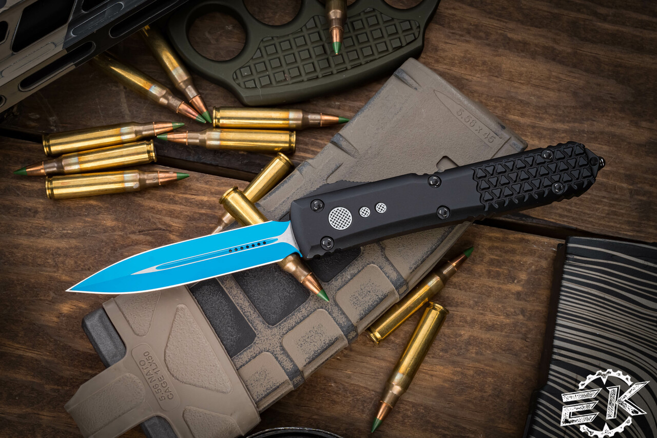 Microtech "Jedi Knight" Ultratech OTF Knife 3.4" Blue Dagger 122-1JK ...