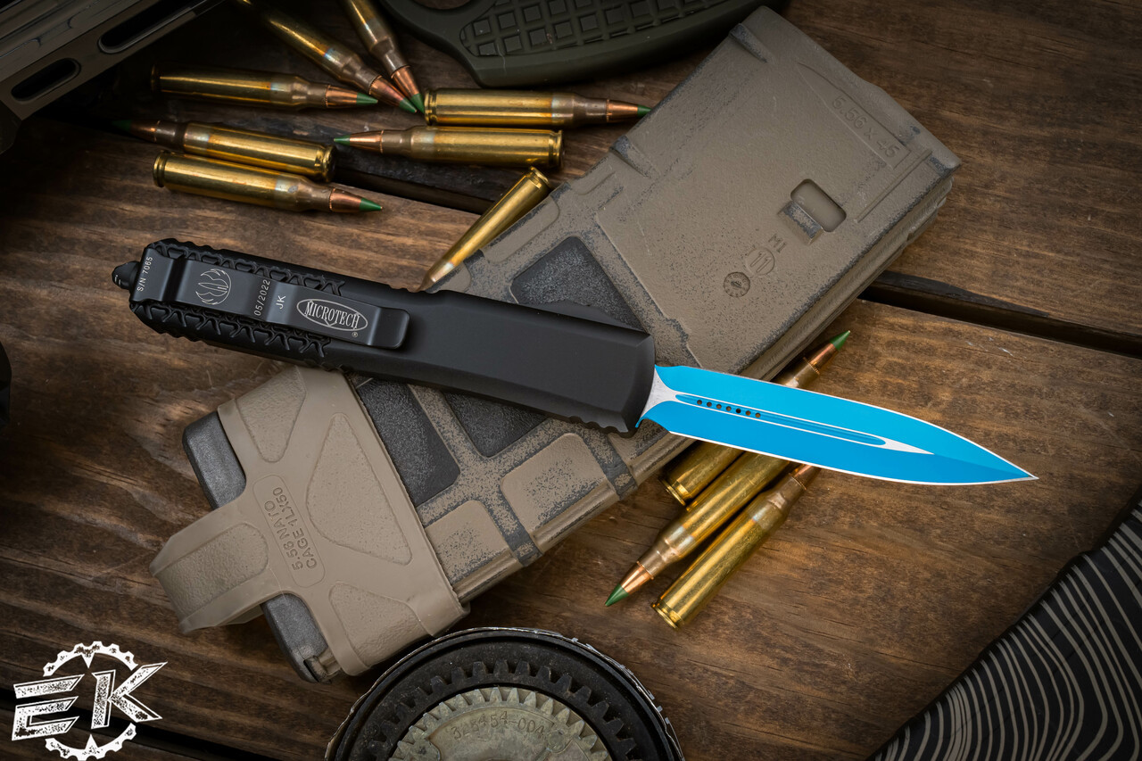 Microtech "Jedi Knight" Ultratech OTF Knife 3.4" Blue Dagger 122-1JK ...