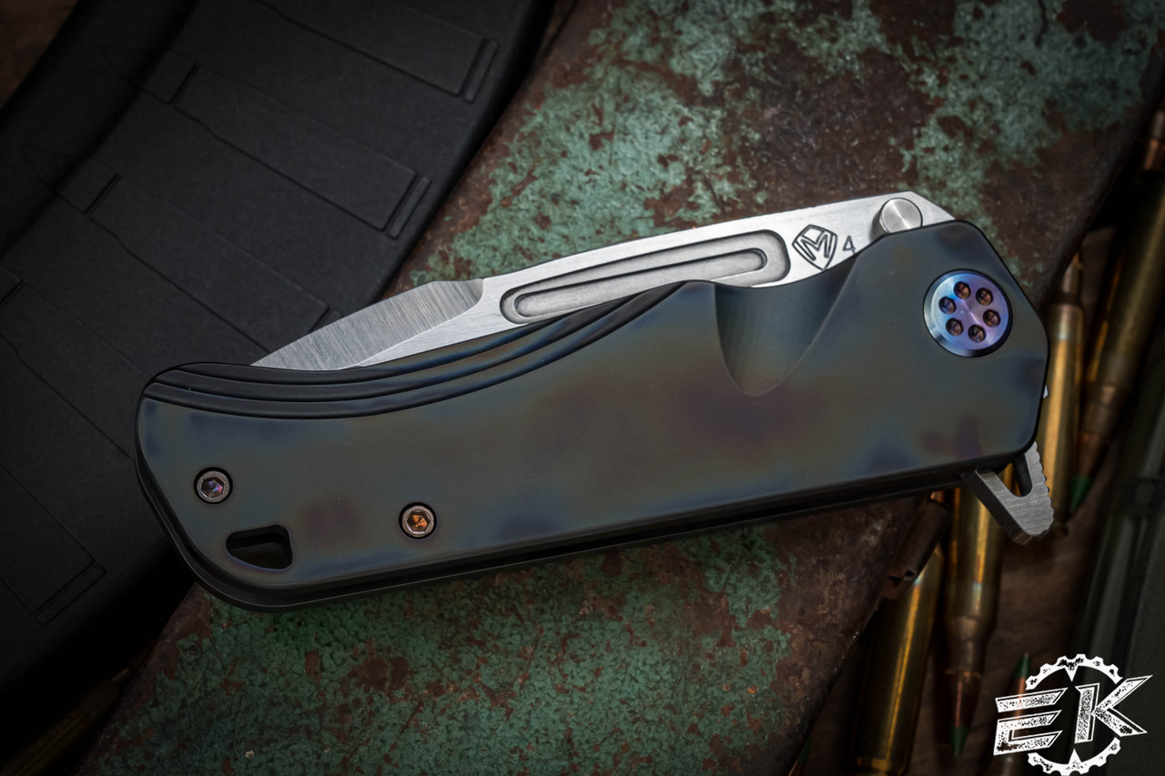 Medford Proxima Folding Flipper Knife PVD "Abalone" Titanium 3.9" Drop Point Tumbled