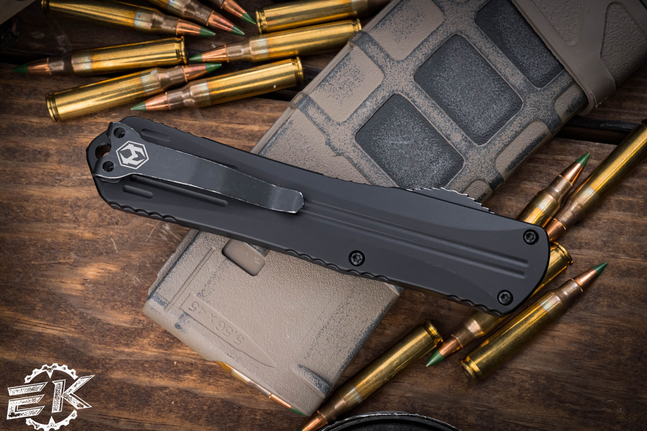 Heretic Knives Manticore X Black Otf Automatic Knife 375 Recurve