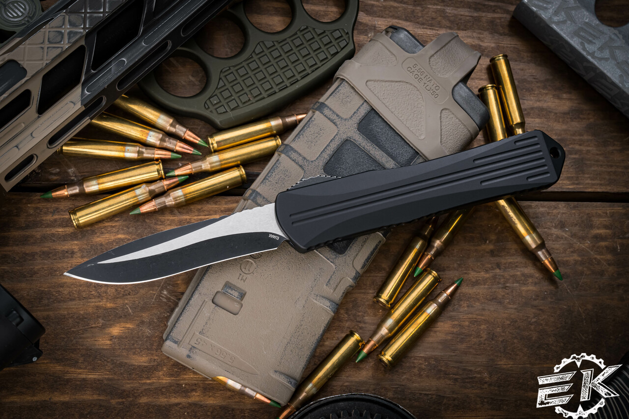 Heretic Knives Manticore X Black Otf Automatic Knife 375 Recurve