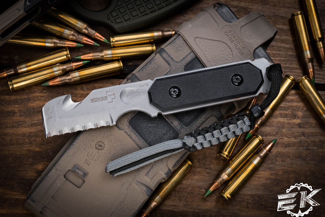 Boker Plus Cop Tool Fixed Blade Knife 1.75 Bead Blast Serrated 02BO300 ...