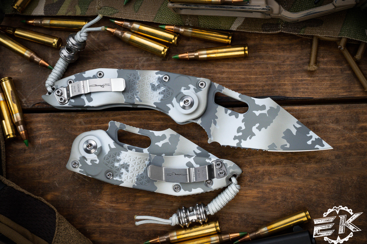 Microtechborka Blades Stitch Automatic Knife Arctic Camo W Lanyard
