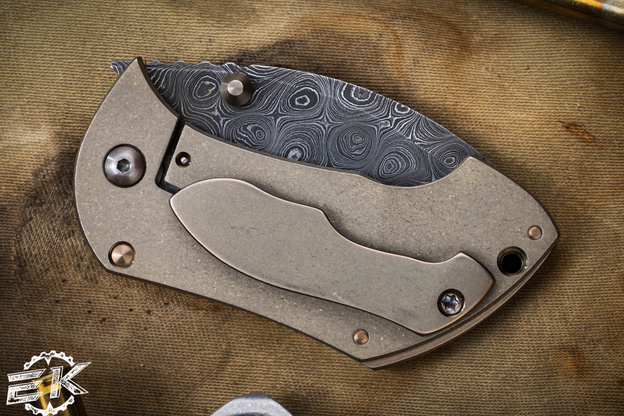 Neil Blackwood Pimpsqueak Titanium/Carbon Fiber Inlay 2.5" Damascus ...