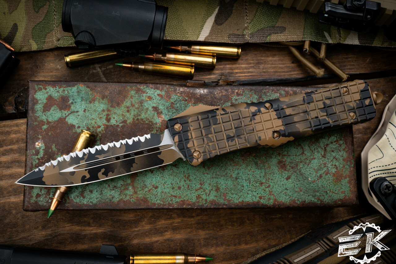 Microtech Combat Troodon Delta Frag Coyote Camo 3.8" Coyote Camo Dagger ...
