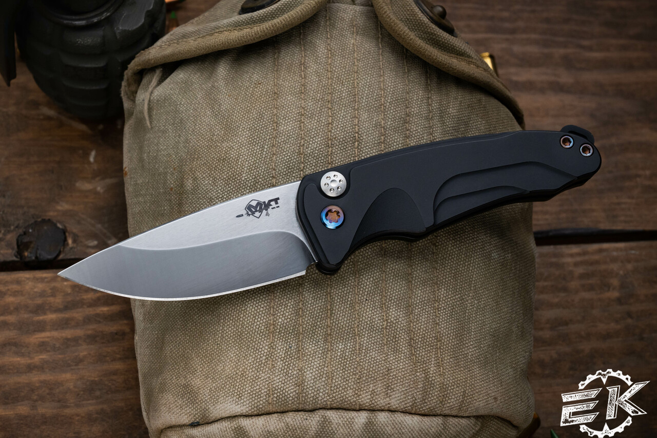 Medford Smooth Criminal Automatic Folding Knife Black 3" Drop Point Tumbled