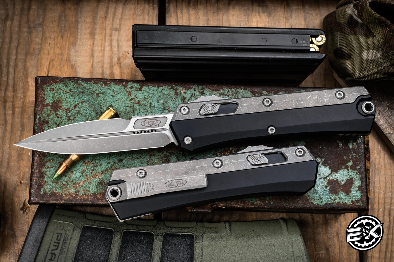 Microtech Glykon Otf Automatic Knife Aluminumtitanium 375 Bayonet