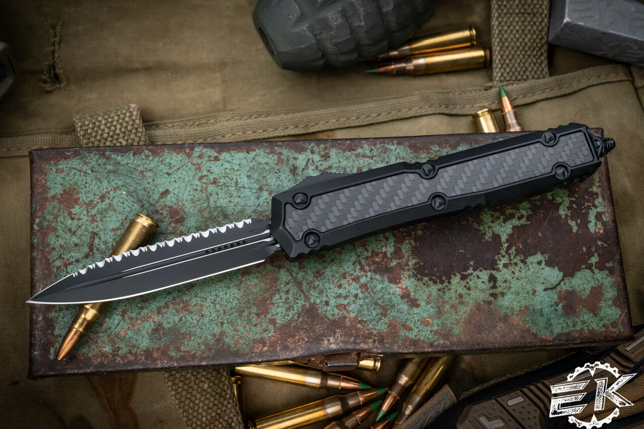 Microtech Makora II OTF Automatic Knife Carbon Fiber Inlay 3.25" Dagger ...