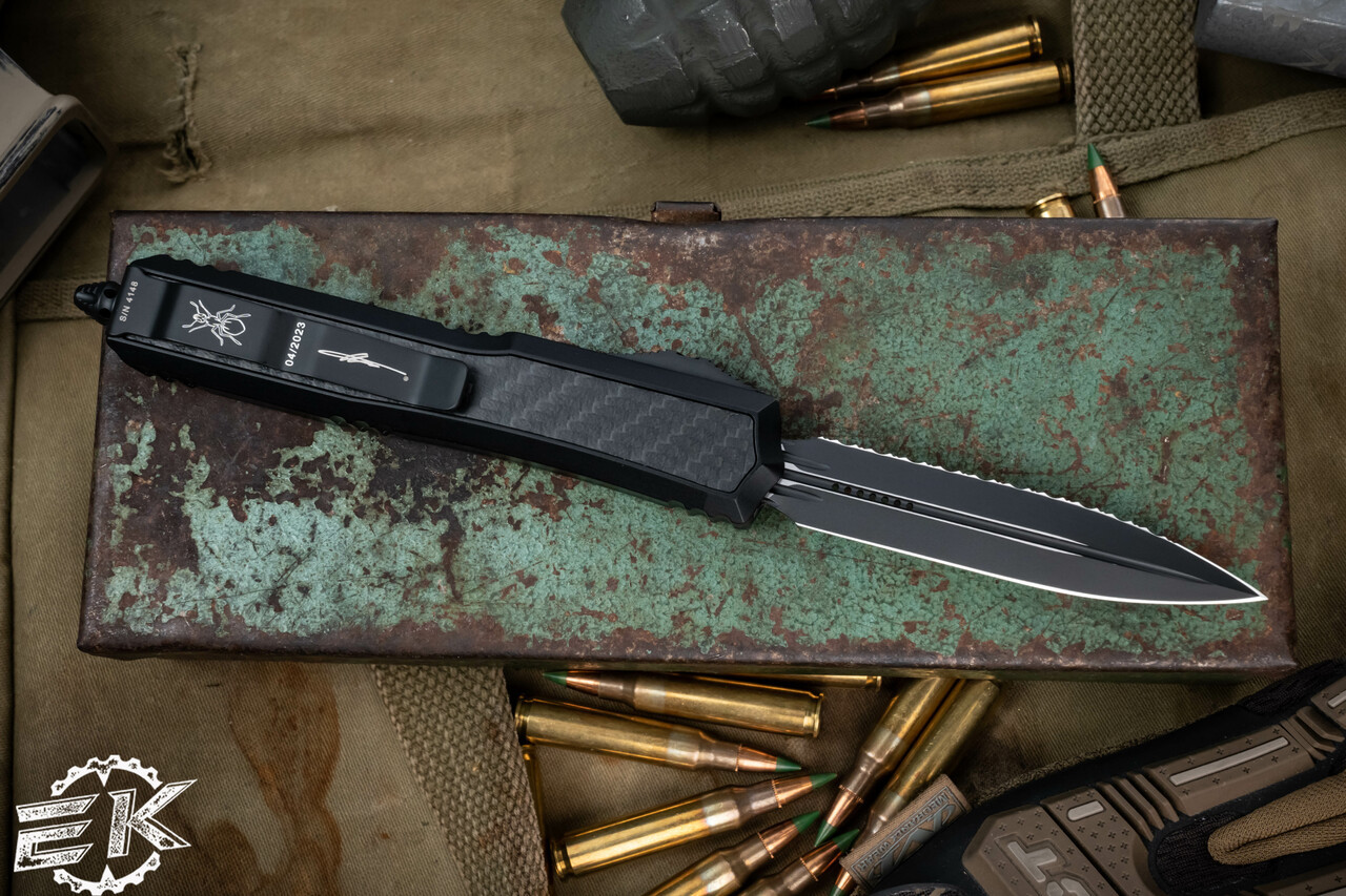 Microtech Makora II OTF Automatic Knife Carbon Fiber Inlay 3.25" Dagger ...