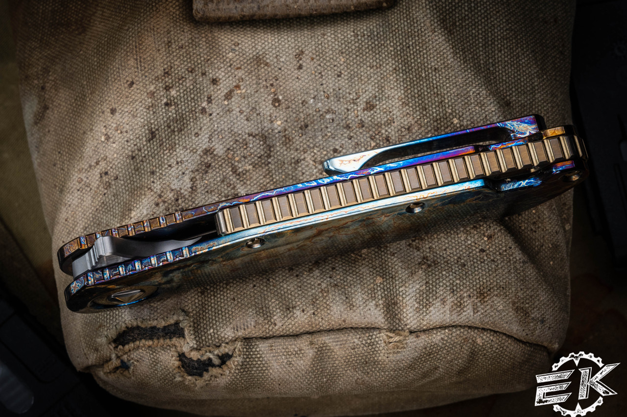 Marfione Custom Warhound Folder Galactic Acid Titanium, Bronze Accents ...