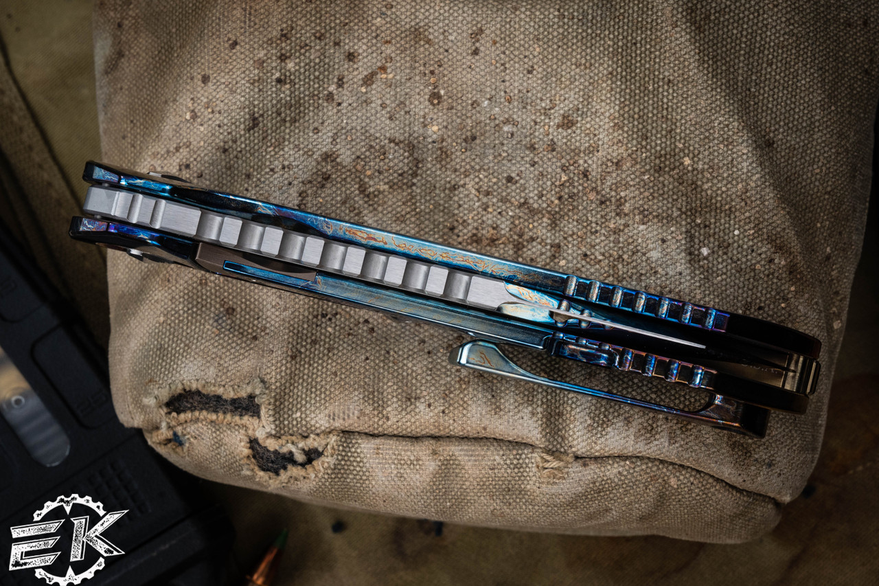 Marfione Custom Warhound Folder Galactic Acid Titanium, Bronze Accents ...