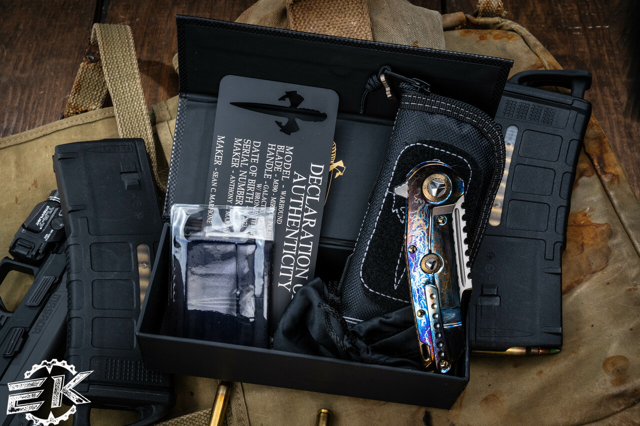 Marfione Custom Warhound Folder Galactic Acid Titanium, Bronze Accents ...