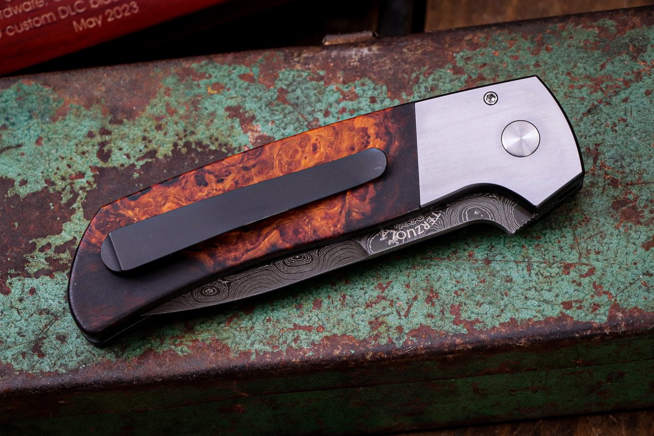 Protech Terzuola Atcf Custom 416 Stainless Dlcsatin Ironwood Inlay 3